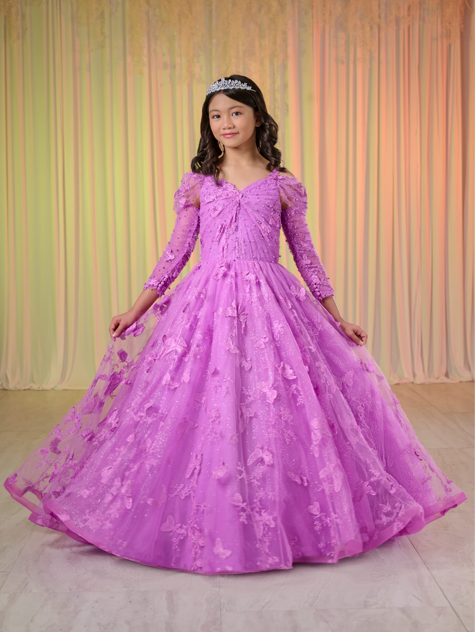 Girls long gown store