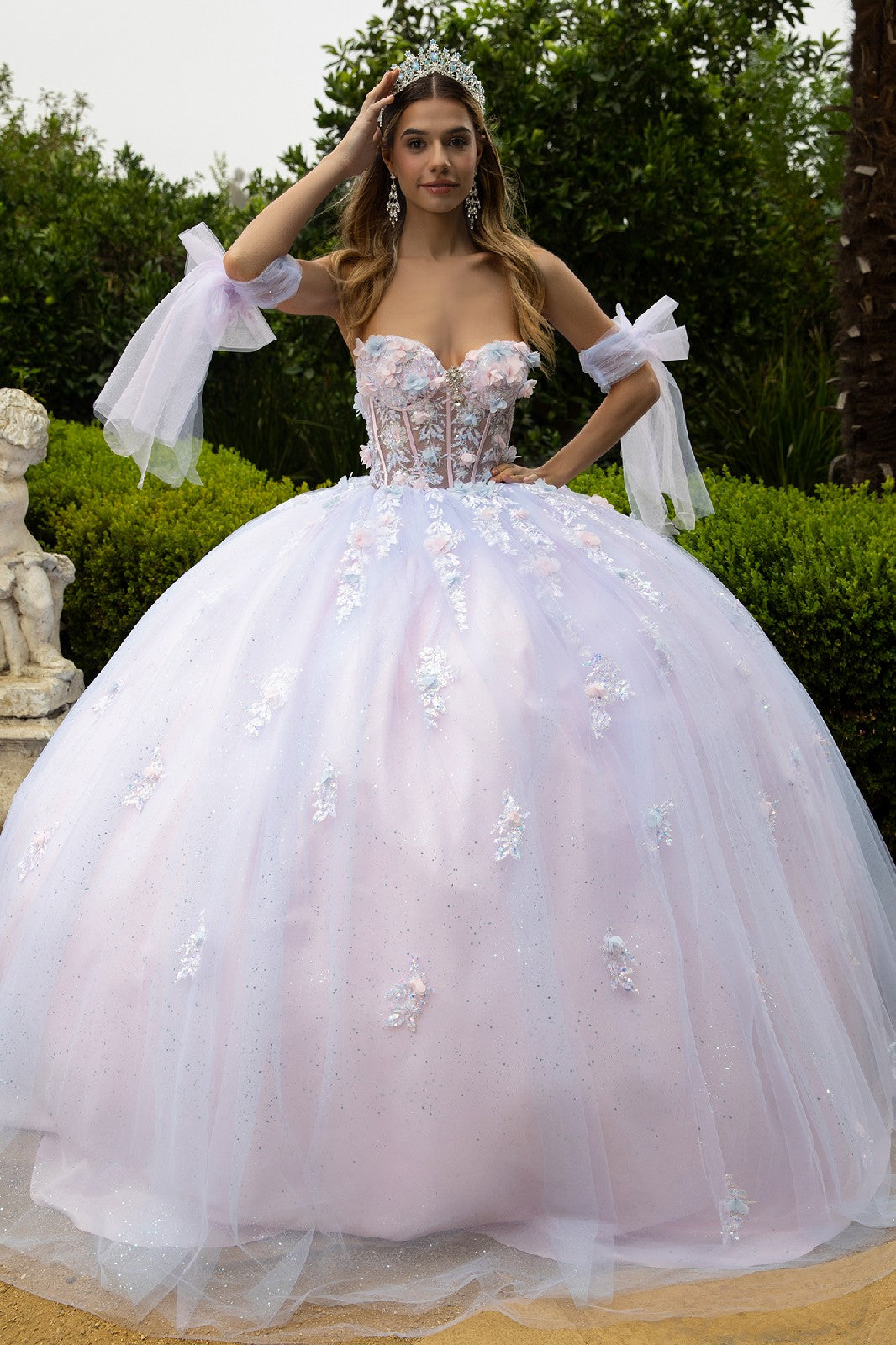 3D Floral Strapless Ball Gown by GLS Gloria GL3570 – ABC Fashion