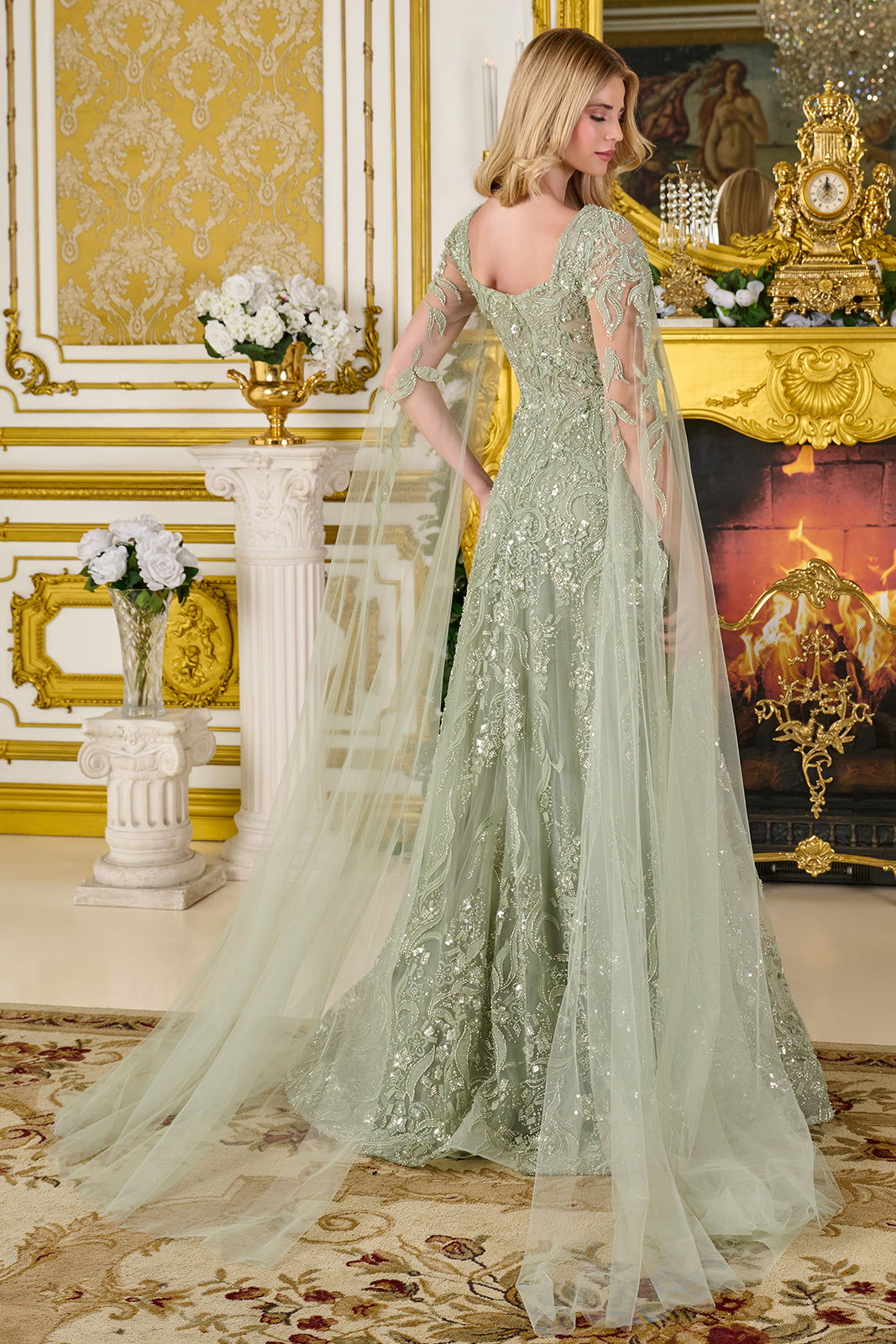 Cape Sleeve A-line Gown by GLS Gloria GL3838 – ABC Fashion