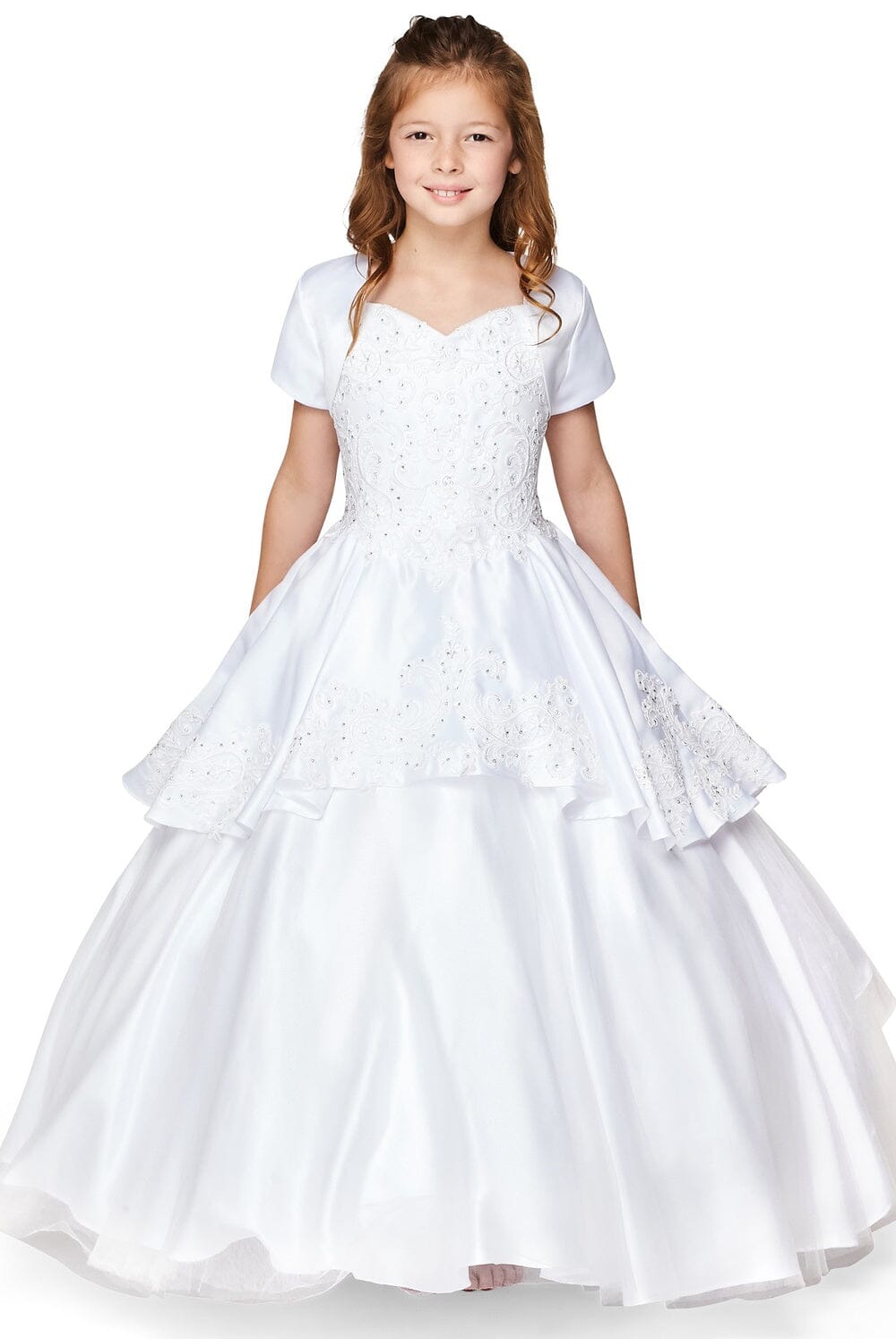 Girls Embroidered Ball Gown with Detachable Skirt 8008 – ABC Fashion