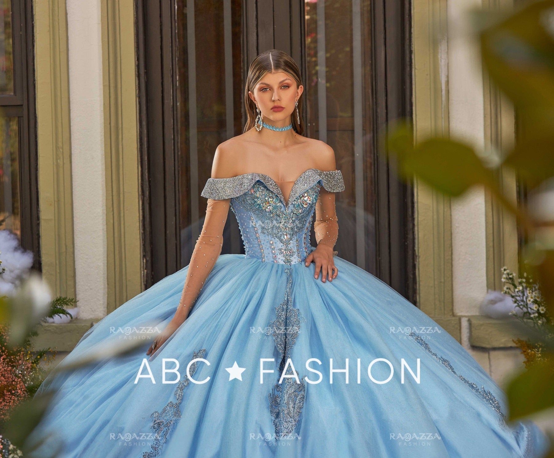 Long Sleeve Off Shoulder Quinceanera Dress by Ragazza EV52-652 – ABC Fashion