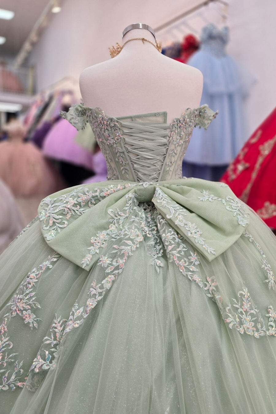 Off Shoulder Corset Ball Gown by Petite Adele PQ1060 – ABC Fashion