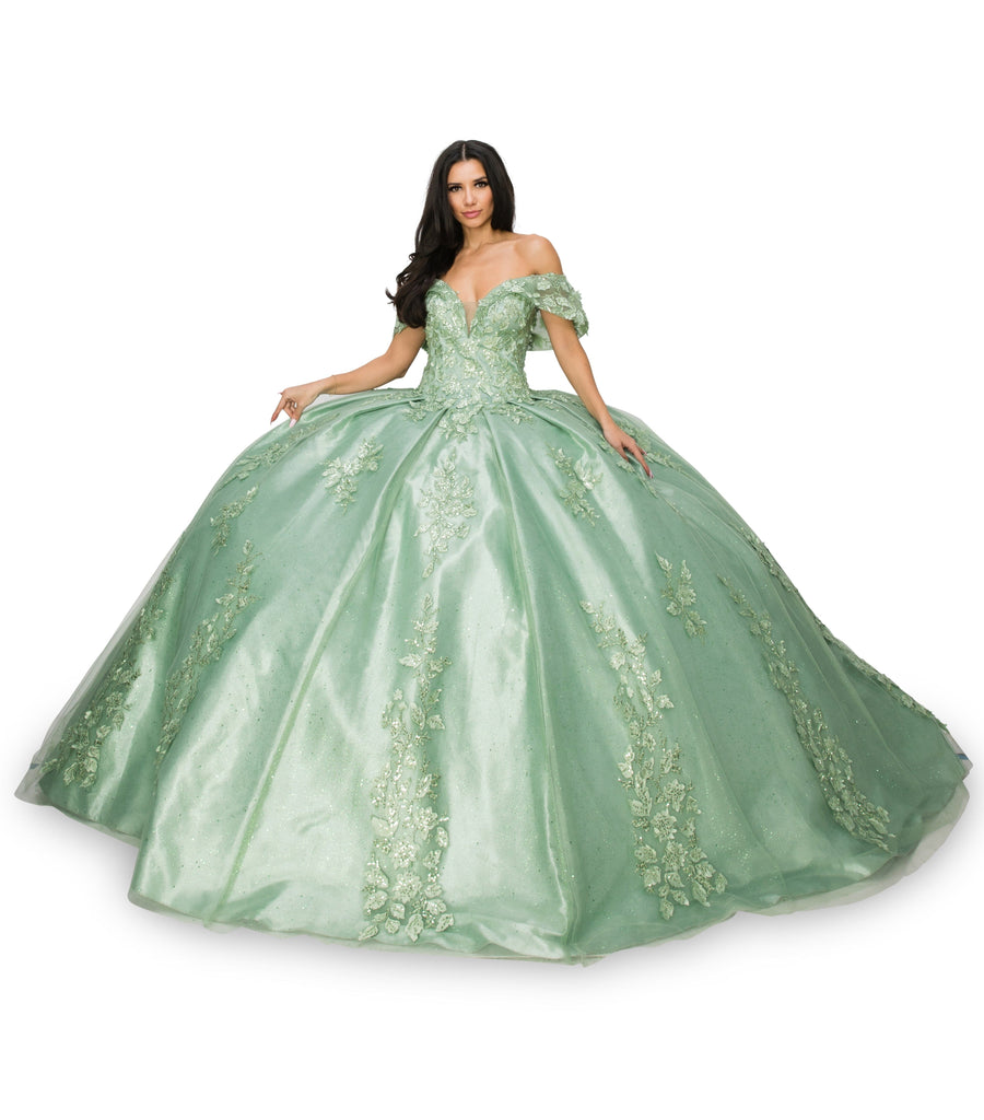 Applique Off Shoulder Ball Gown by Cinderella Couture 8045J – ABC Fashion