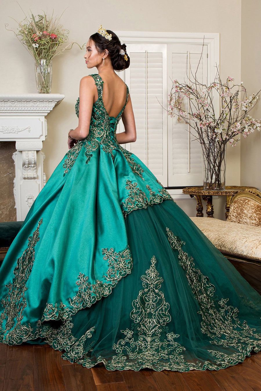 Embroidered Satin Ball Gown by Elizabeth K GL1930 – ABC Fashion