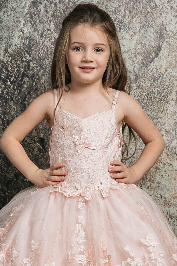 Girls 3D Butterfly Cape Ball Gown by Petite Adele PK1001 – ABC Fashion