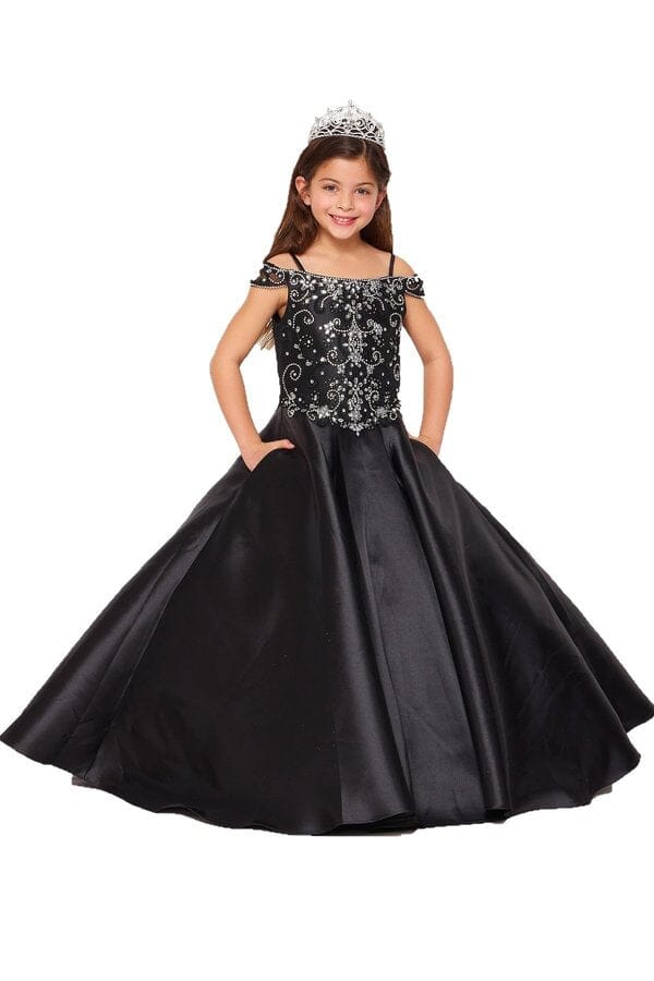 Girls Cold Shoulder Satin Gown by Cinderella Couture 8023 – ABC Fashion