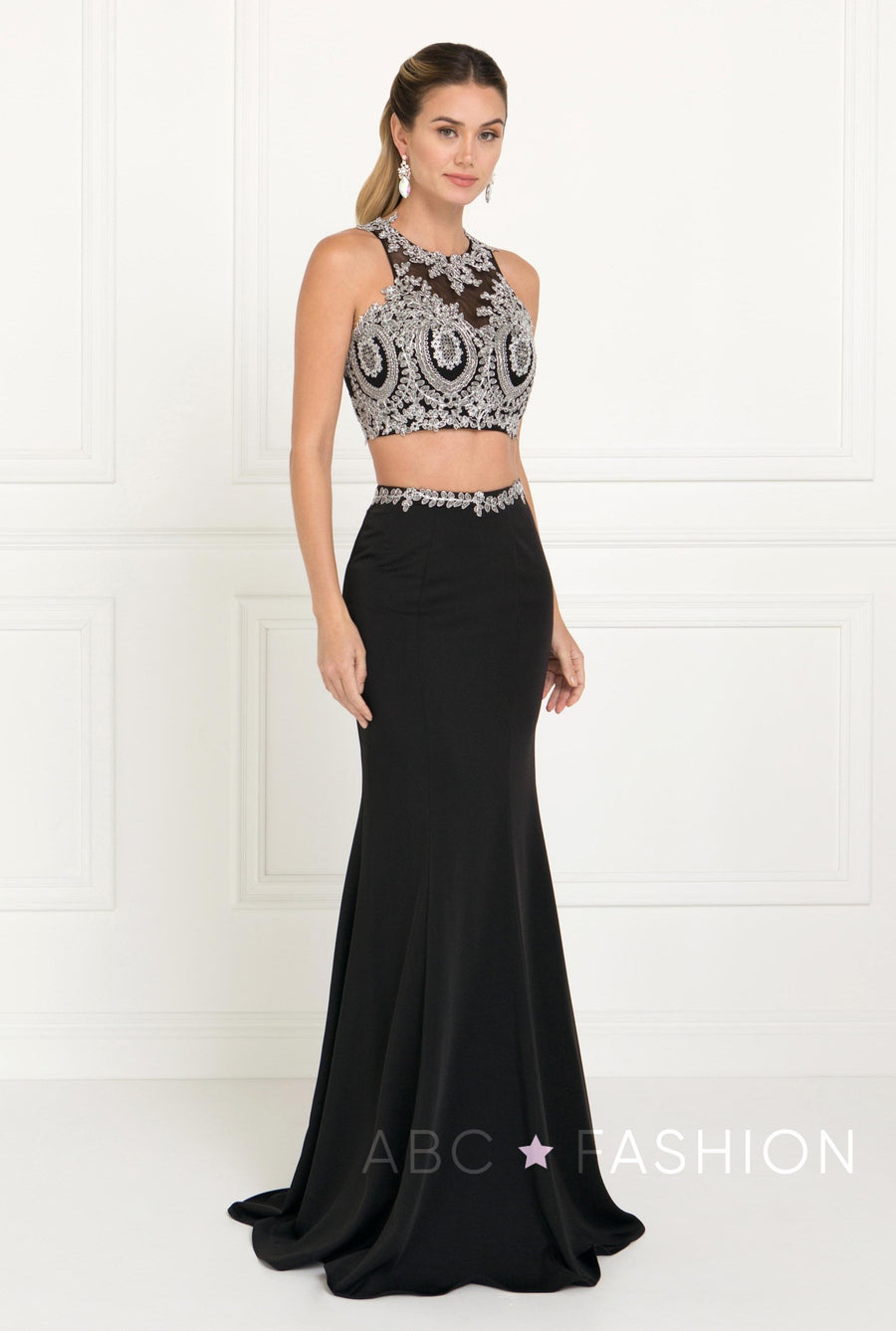 Two Piece Prom Dresses | Crop Top Prom Dresses | 2 Piece Prom Gowns ...